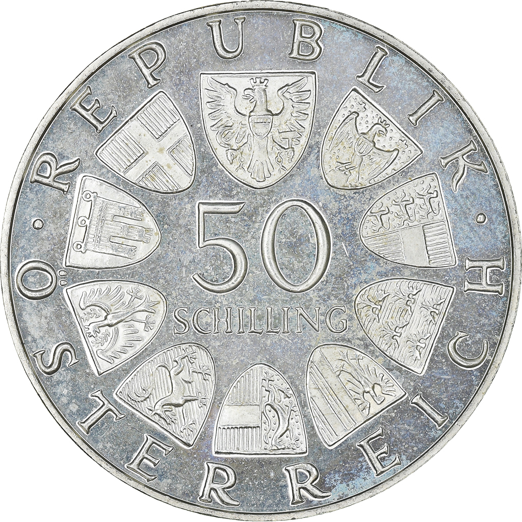 Coin, Austria, 50 Schilling, 1970, Proof, MS(65-70), Silver, KM:2908