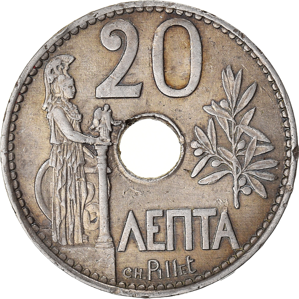 Coin, Greece, 20 Lepta, 1912 | European Coins