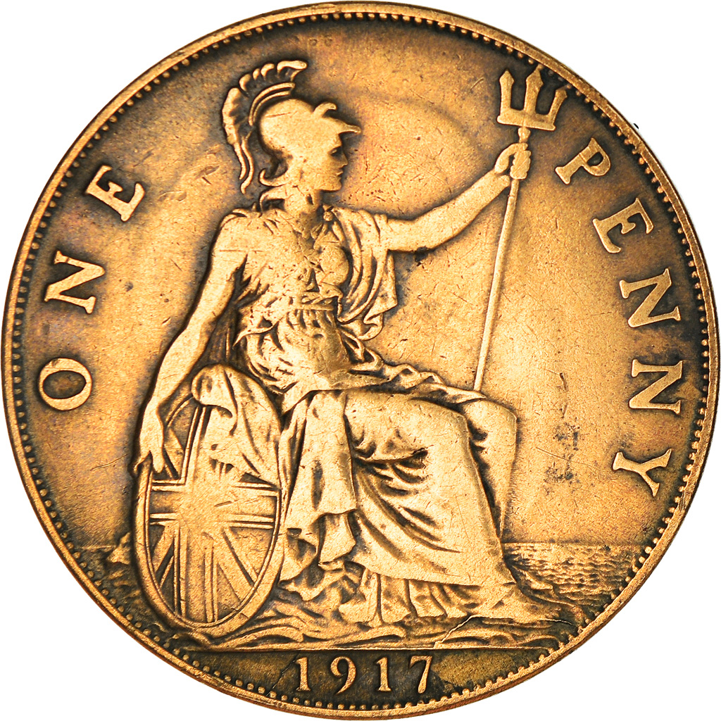 Coin, Great Britain, George V, Penny, 1917, , Bronze, KM:810 | European ...
