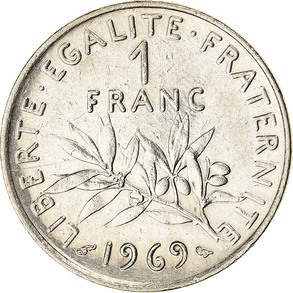 Coin, France, Semeuse, Franc, 1969, Paris, 1 Franc, , Nickel, KM:925.1