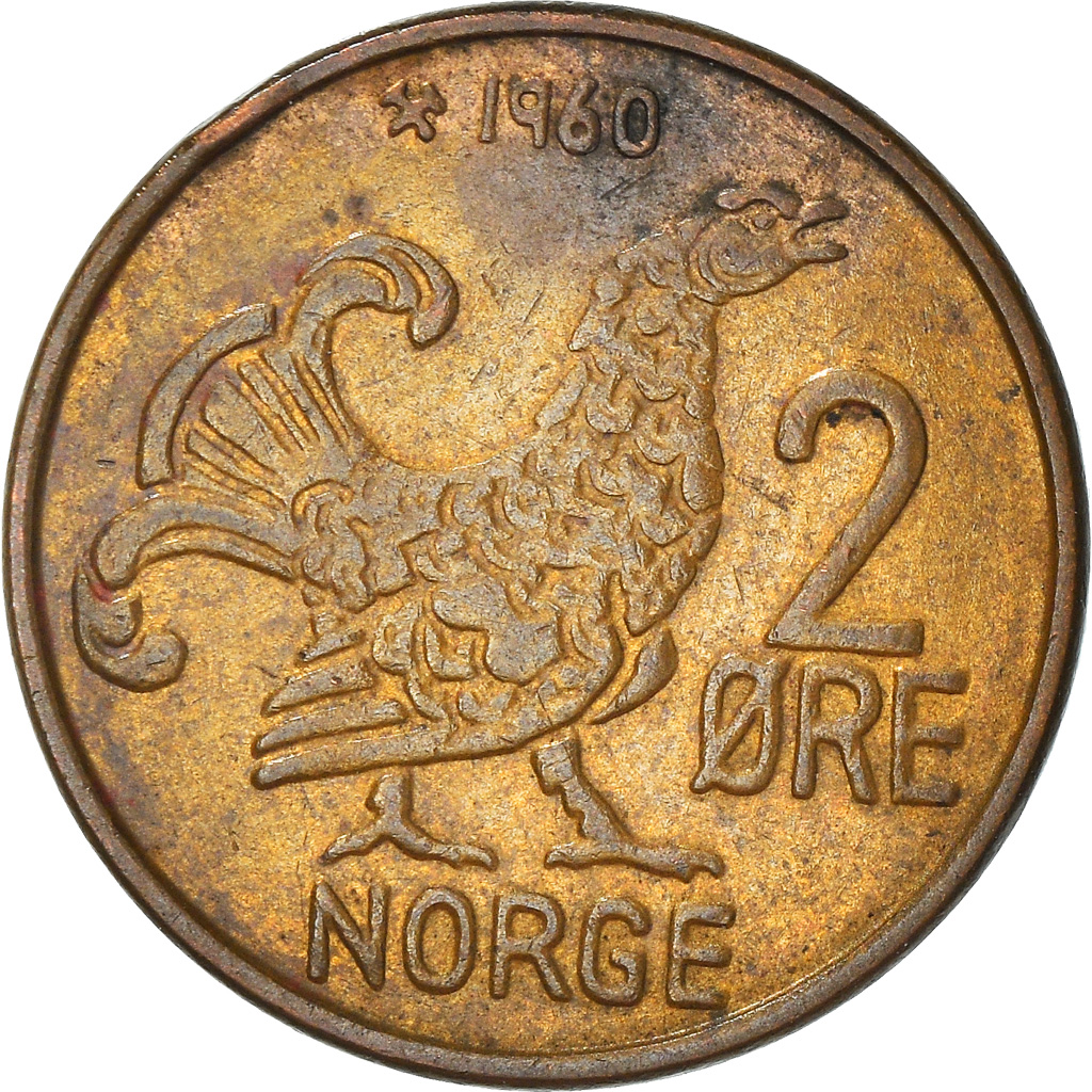 Coin, Norway, Olav V, 2 Öre, 1960, , Bronze, KM:410 | European Coins
