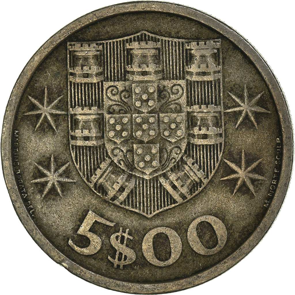 Coin, Portugal, 5 Escudos, 1966, , Copper-nickel, KM:591 | European Coins