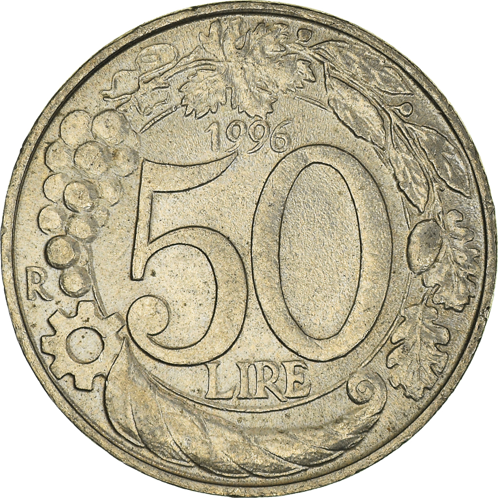 Coin, Italy, 50 Lire, 1996 | European Coins