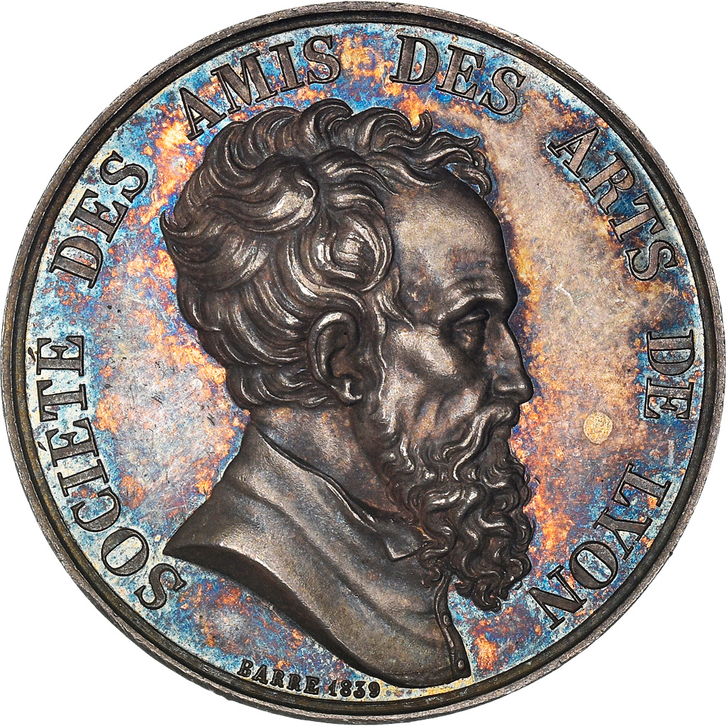 France, Token, Société des Amis des Arts de Lyon, 1839, Barre,