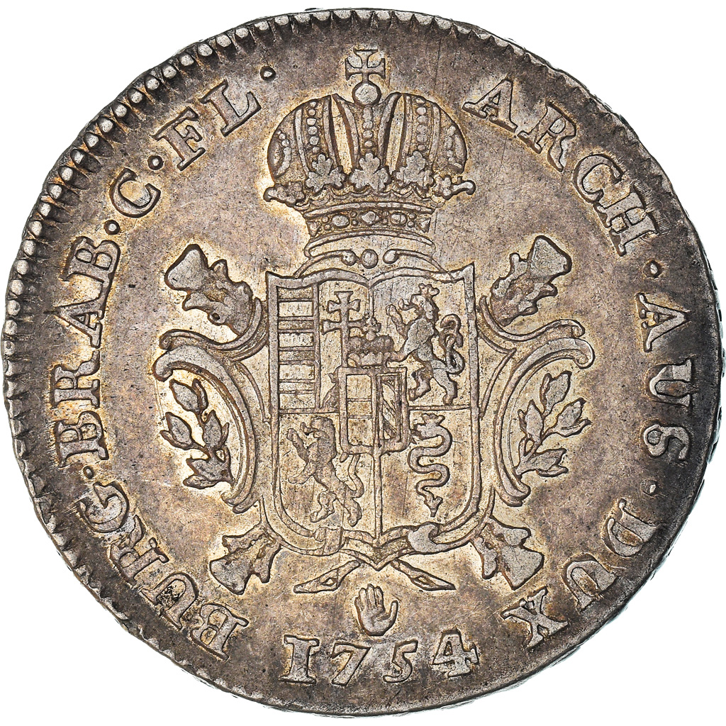 Coin, AUSTRIAN NETHERLANDS, Maria Theresa, 1/2 Ducaton, 1754, Antwerp