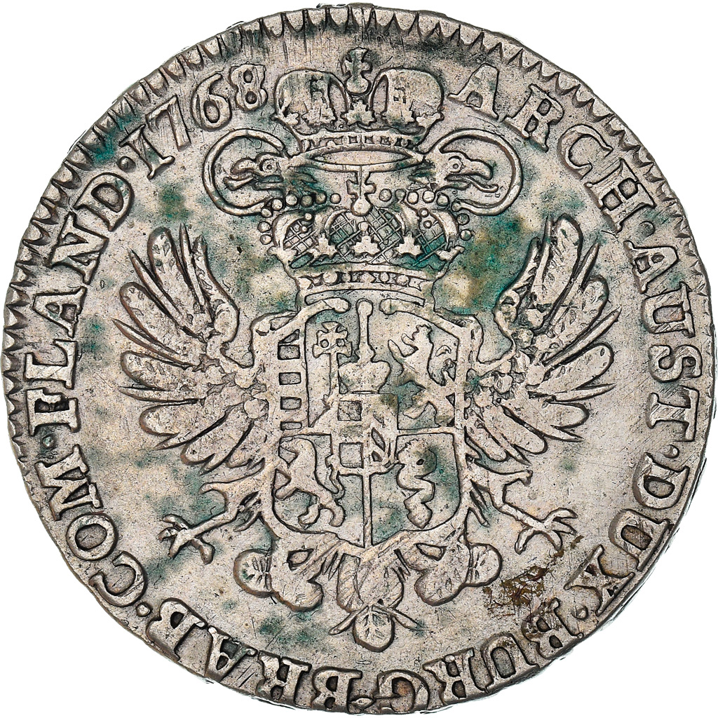 Coin, AUSTRIAN NETHERLANDS, Maria Theresa, 1/2 Kronenthaler, 1768 ...