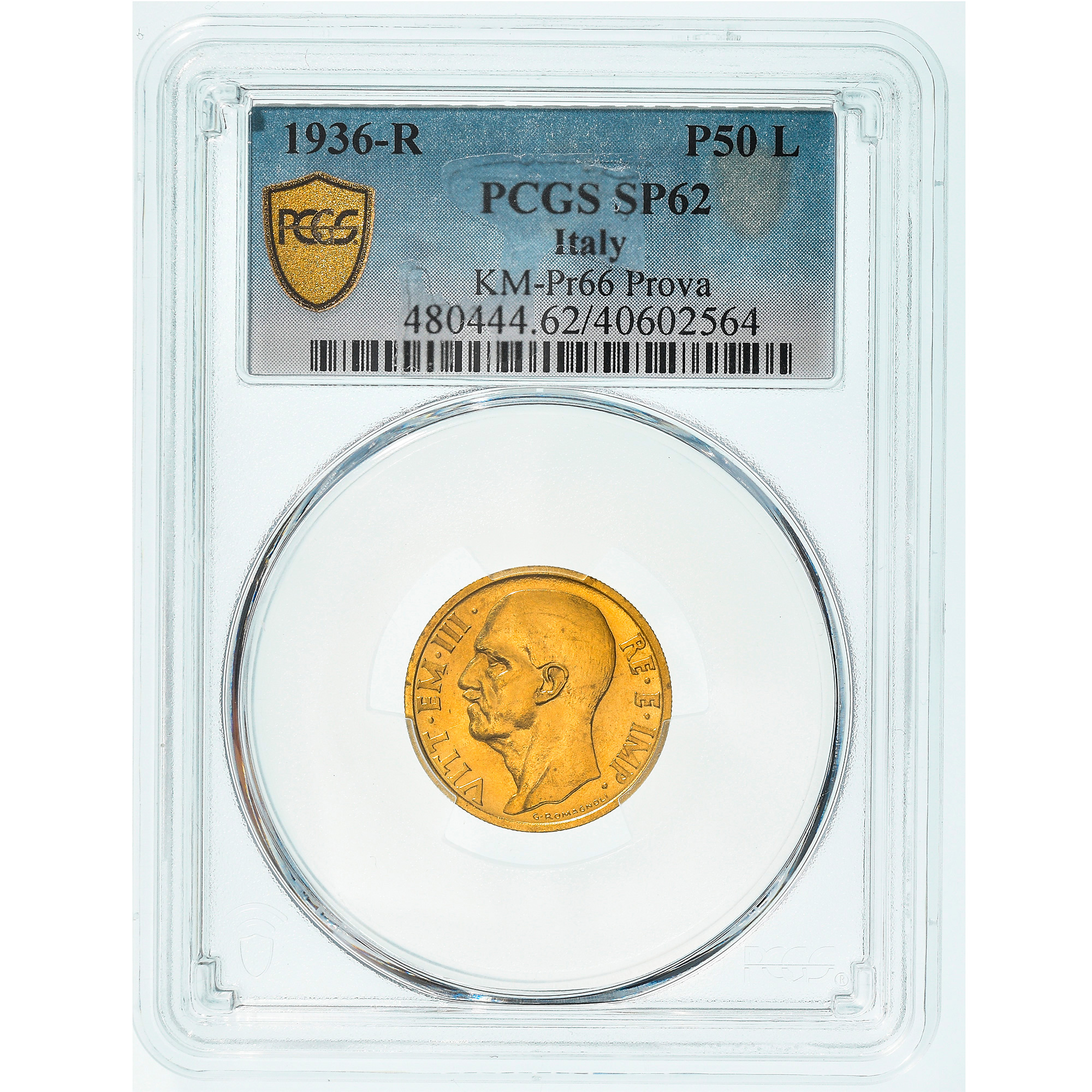 Italy, Vittorio Emanuele III, 50 Lire, 1936, Rome, Prova, Gold, PCGS,