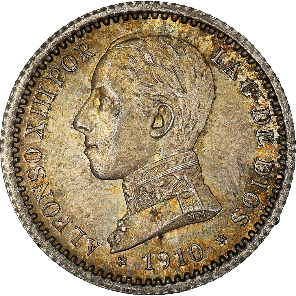 Coin, Spain, Alfonso XIII, 50 Centimos, 1910, Madrid, , Silver, KM:730