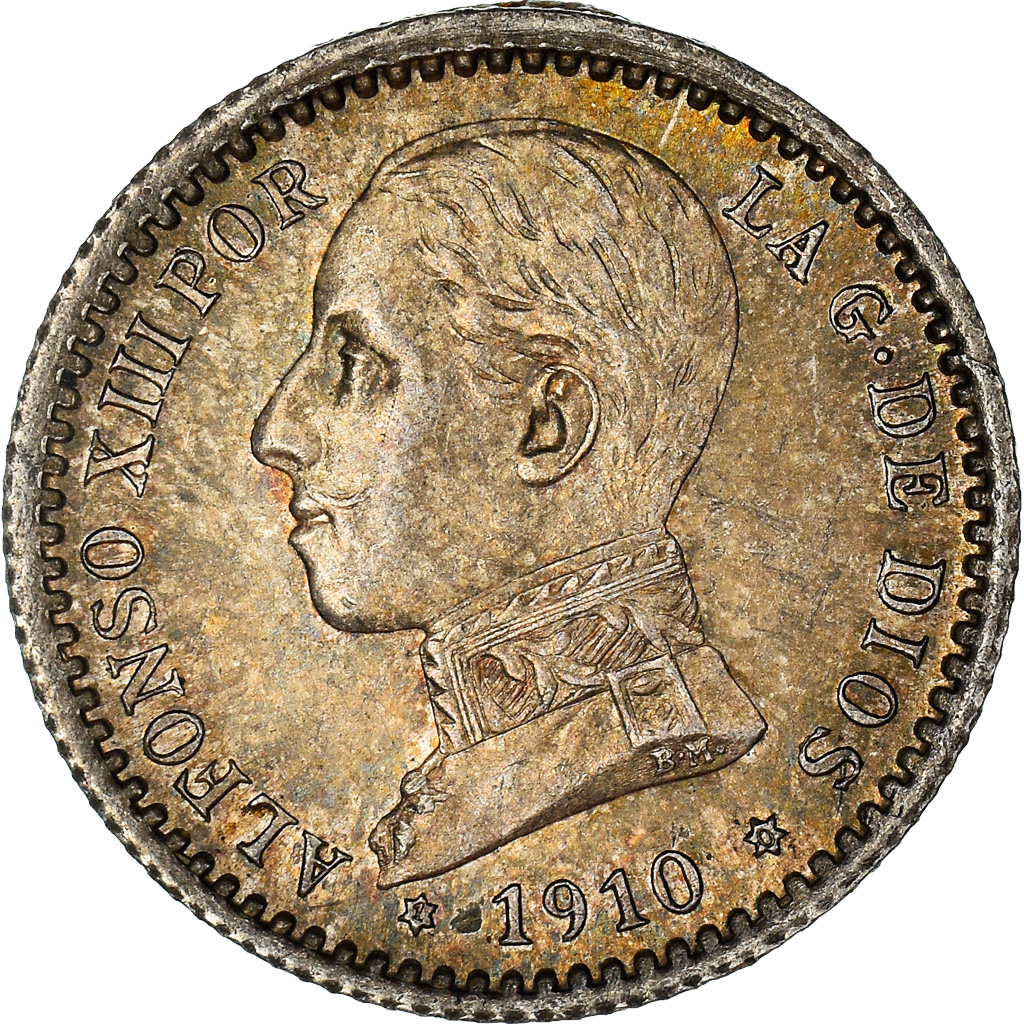 Coin, Spain, Alfonso XIII, 50 Centimos, 1910, Madrid, , Silver, KM:730