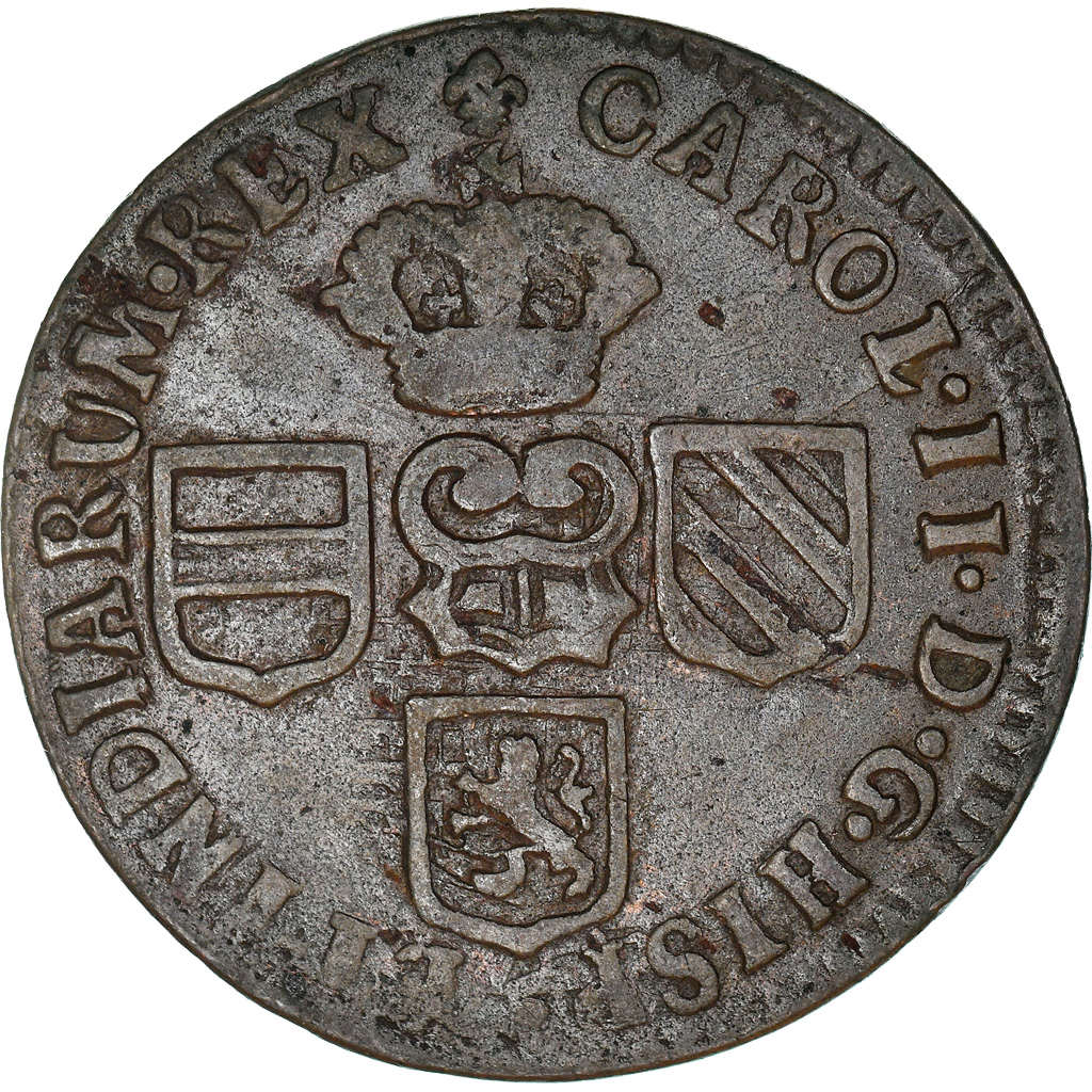 Coin, Spanish Netherlands, Flanders, Charles II, Liard, 12 Mites, 1695 ...