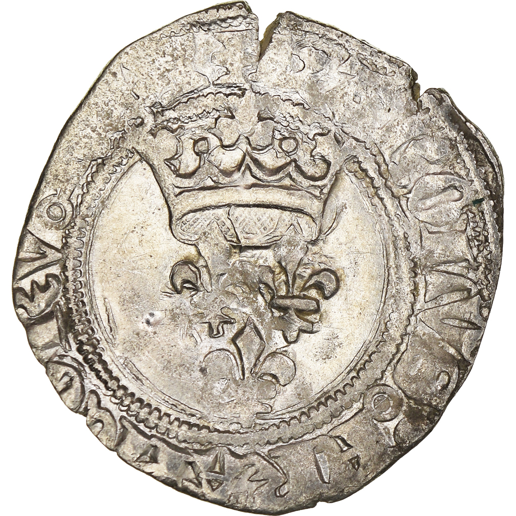 Coin, France, Charles VI, Florette, Paris, , Billon, Duplessy:387C