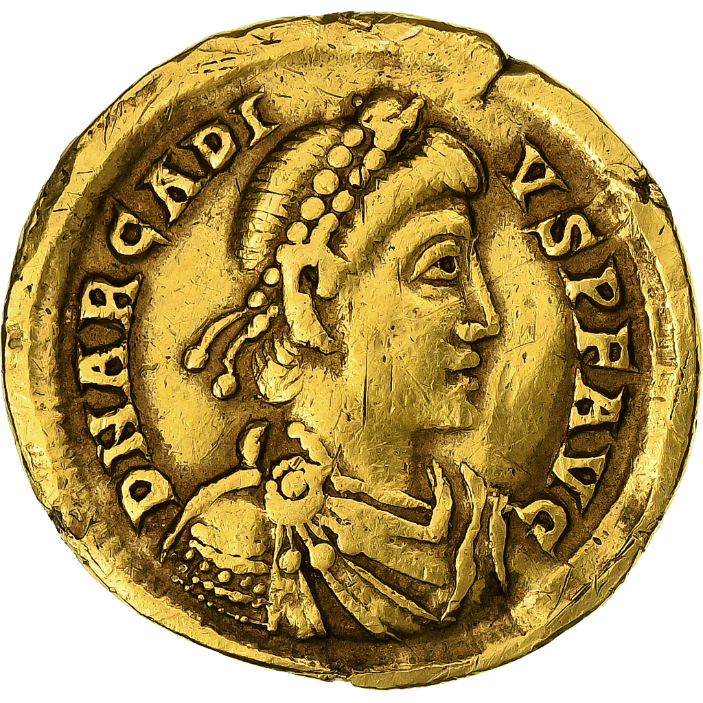 Arcadius, Solidus, 397-402, Mediolanum, Gold, , RIC:35b | Roman ...