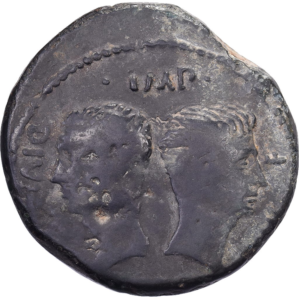 Gaul, Octavian & Divus Julius Caesar, Dupondius, ca. 36 BC, Vienna, Bronze